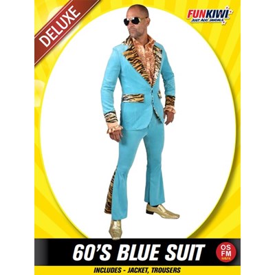 Adults Costume (Deluxe) - 60's Blue Suit – Bonanza Variety