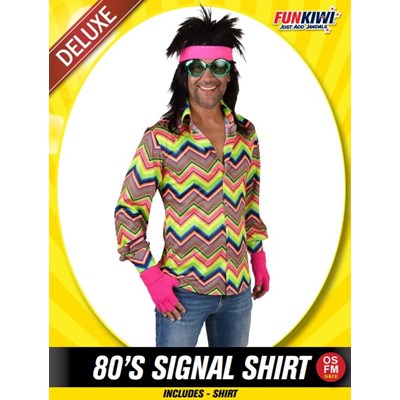 Adults Costume (Deluxe) - 80's Signal Shirt – Bonanza Variety
